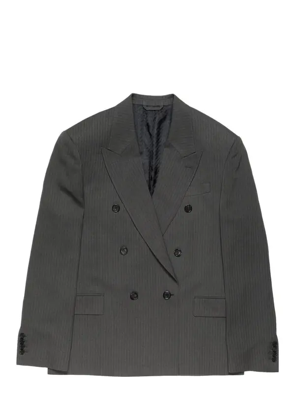Acne Studios Double-breasted Herringbone Suit Jacket - Black