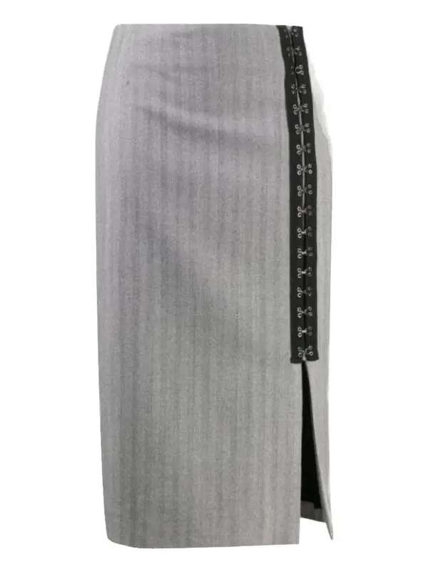 Karl Lagerfeld Ribbon Detail Pencil Skirt - Gray