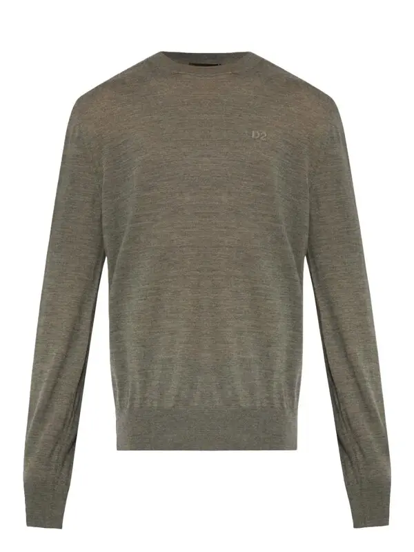 Dsquared2 Long Sleeve Logo Embroidered Jumper - Green