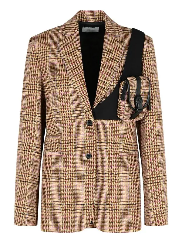 Coperni Single-breasted Blazer With Clip-on Chest Pocket - Brown