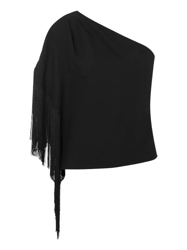 Moschino One-shoulder Fringed Blouse - Black