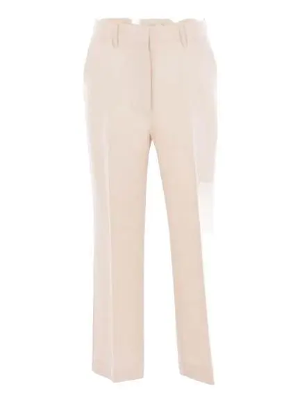 Co Name' Pressed Crease Trousers - Nude