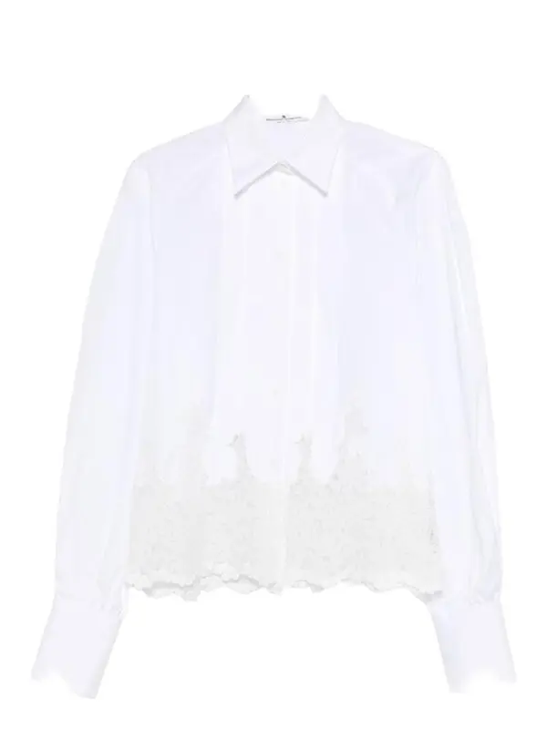 Ermanno Scervino Lace-trimmed Embroidered Shirt - White