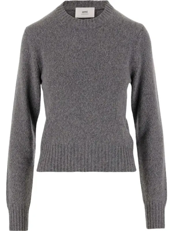 Ami De Coeur Embroidered Knitted Jumper - Gray