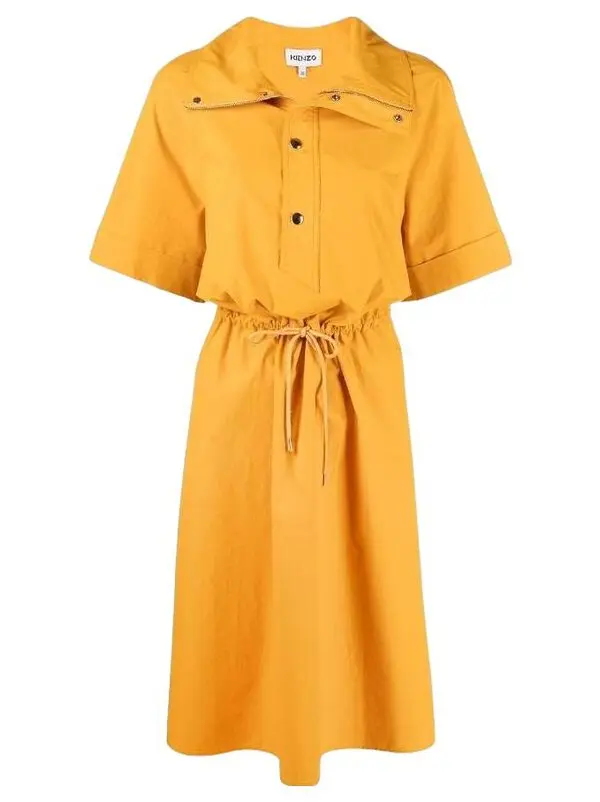Kenzo Short-sleeved Midi Dress - Orange
