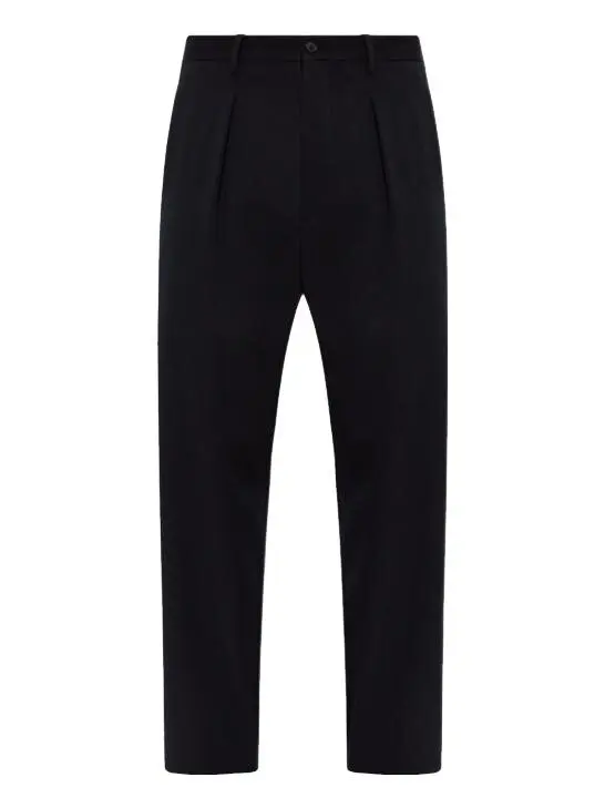 Giorgio Armani Single-pleated Stretch Trousers - Black