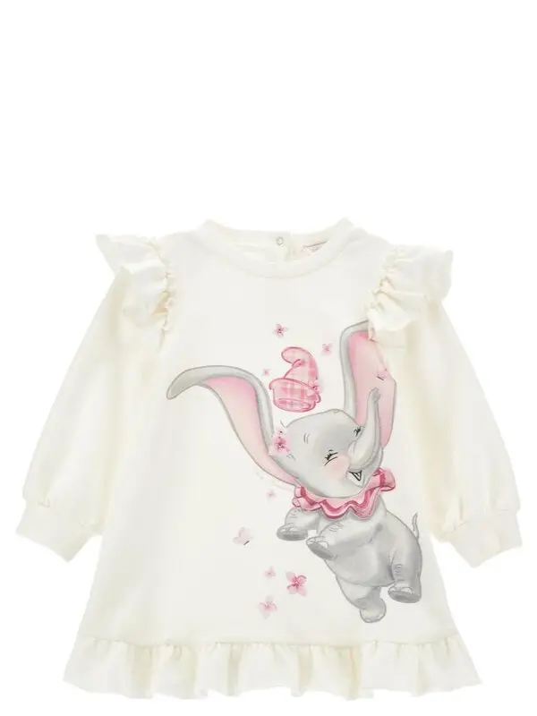 Monnalisa X Disney Ruffle-detail Dress - White