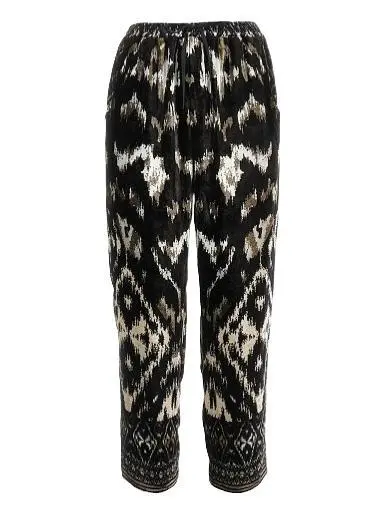 PIERRE-LOUIS MASCIA Ikat Patterned Trousers - Black