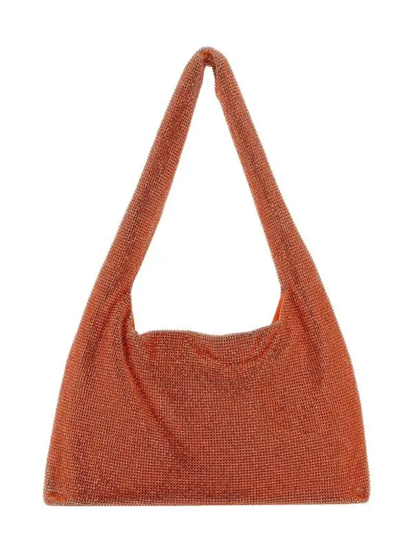 Kara Embellished Mesh Tote Bag - Red