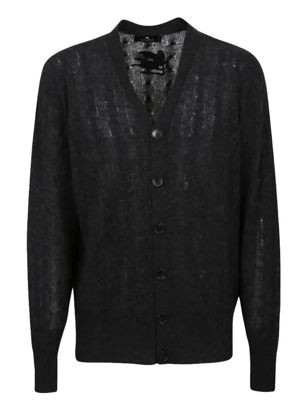 Etro Cable-knit Cashmere Cardigan - Black