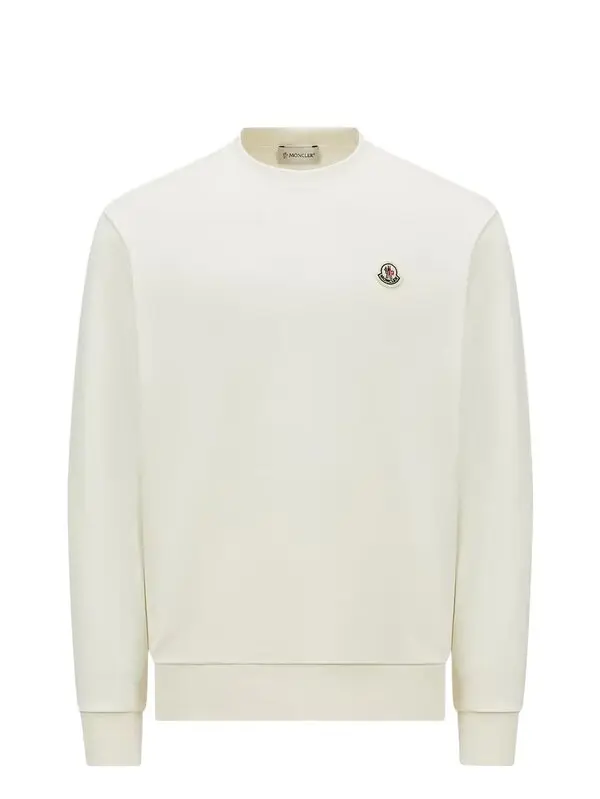 Moncler Logo Patch Crewneck Sweatshirt - White