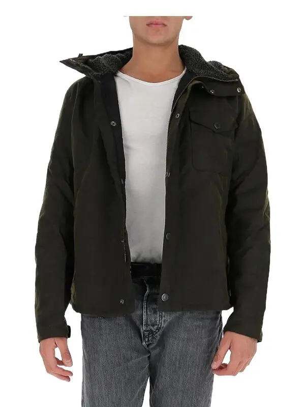Barbour High Neck Zip Up Jacket - Black