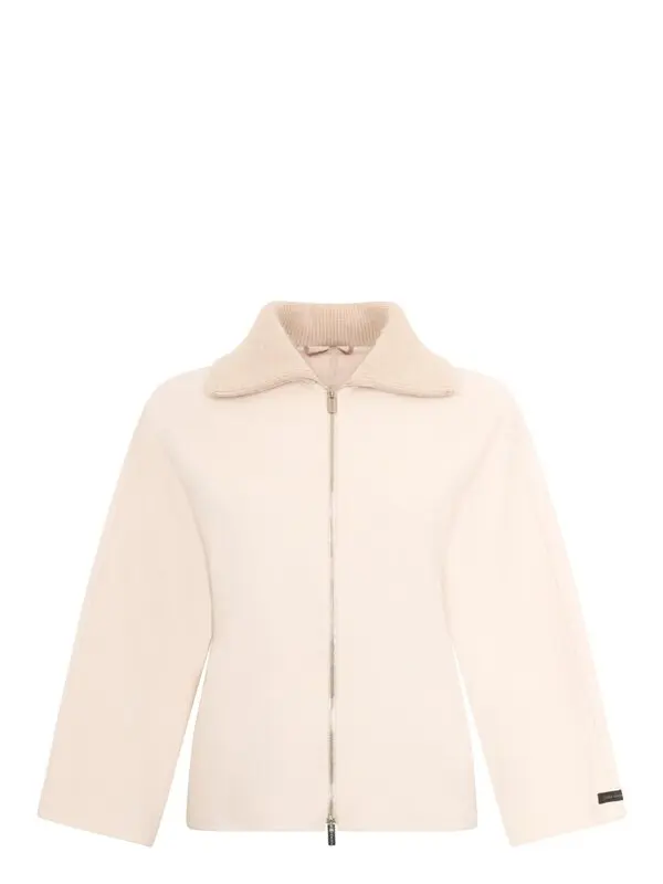 Peserico Spread Collar Virgin Wool Blend Jacket - White