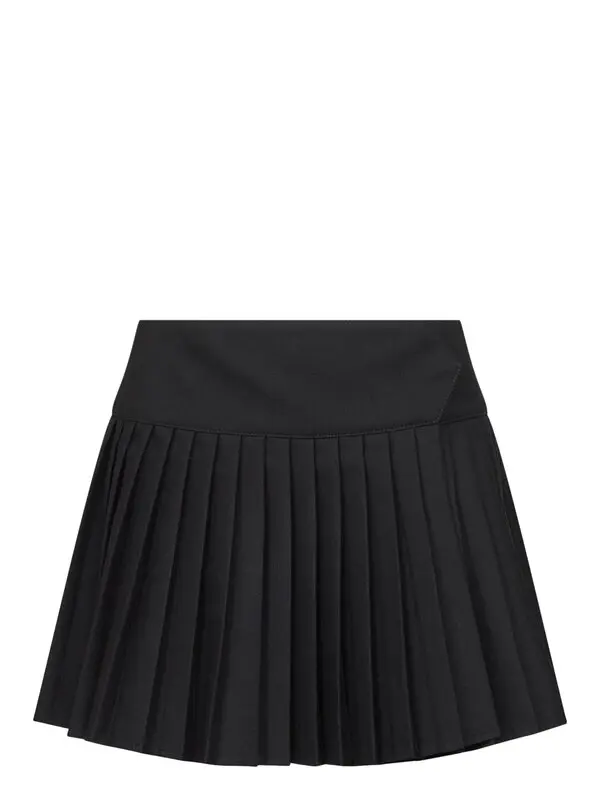 Off-White Pleated Skirt With Logo Detail - Black