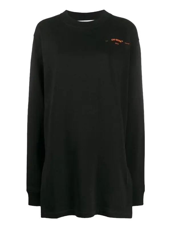 Off-White Coral Embroidered Oversized Jumper - Black