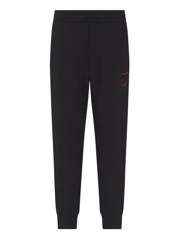 Emporio Armani Asv Valentines Day Capsule Collection Double-jersey Joggers - Black