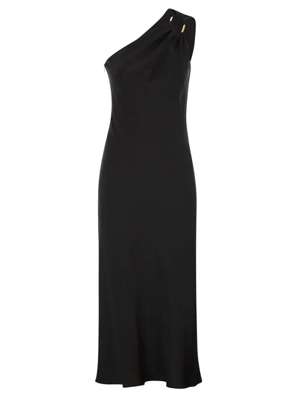 Max Mara One-shoulder Draped Maxi Dress - Black