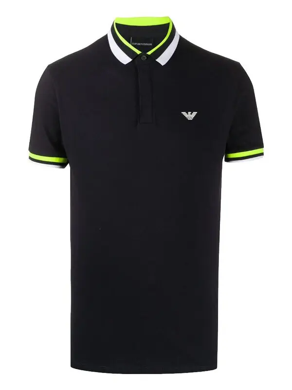 Emporio Armani Tri-stripe Polo Shirt - Black