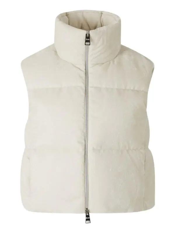 Herno Sleeveless Down Vest With High Collar - White