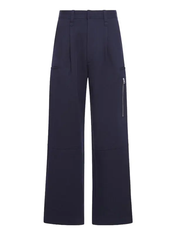 Ami Wide-leg Wool Trousers - Blue