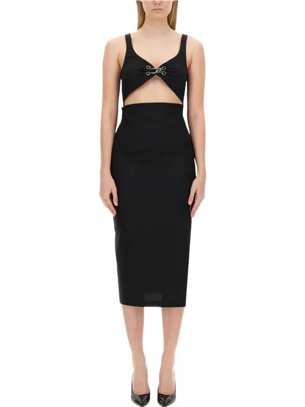 Moschino Sleeveless Cut-out Midi Dress - Black