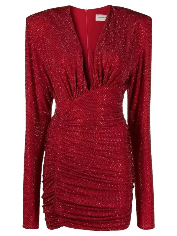 Alexandre Vauthier Crystal Embellished Mini Dress - Red