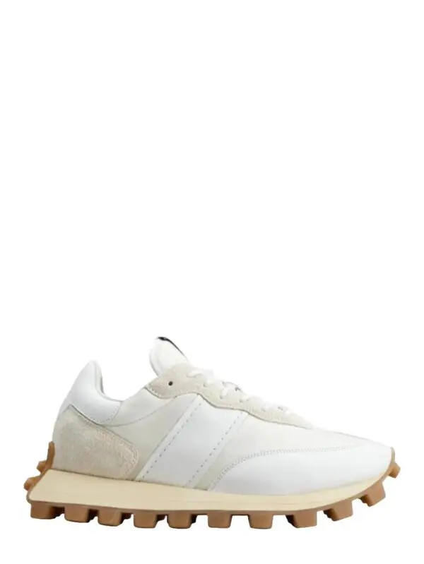 TOD'S Panelled Lace-up Sneakers - White/beige