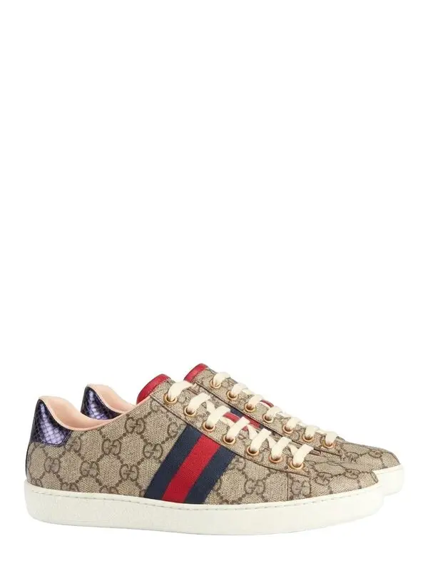 Gucci Ace Gg Supreme Sneakers - Nude