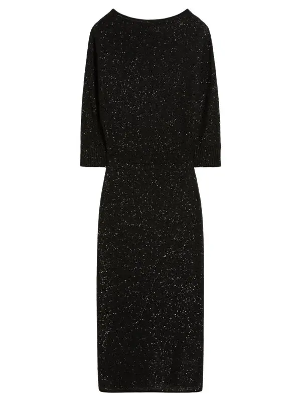 Max Mara Sequin-embellishment Midi Dress - Black