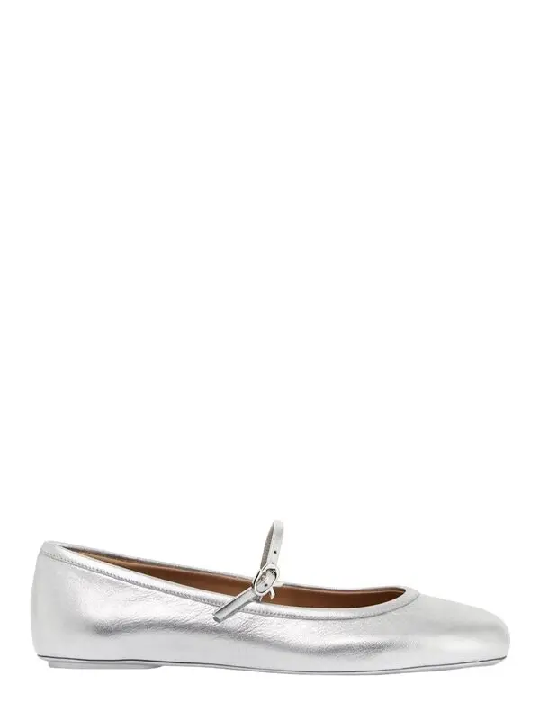 GIANVITO ROSSI Carla Ballerina Flats With Buckle Strap - White
