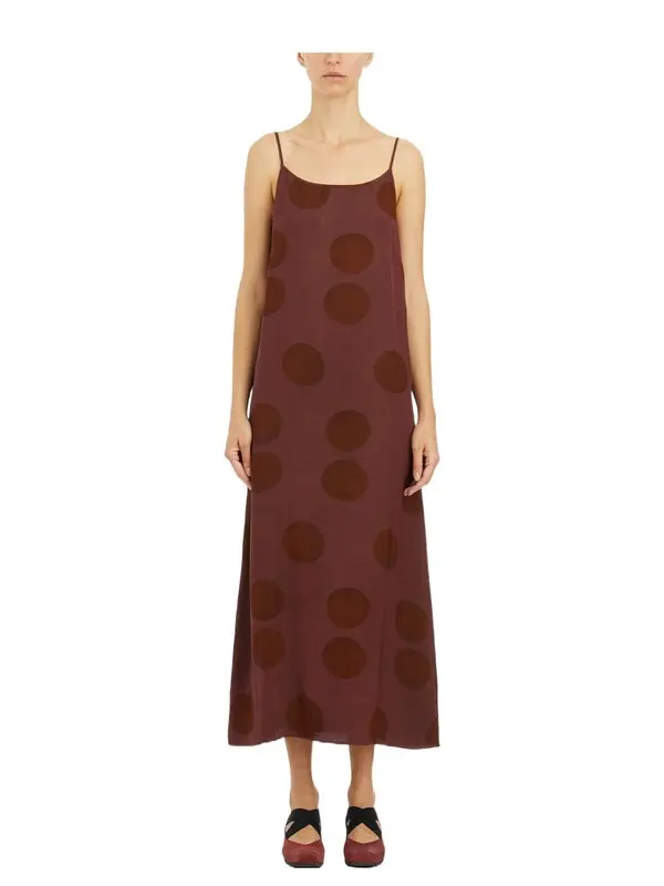 UMA WANG Sleeveless Polka Dot Maxi Dress - Red