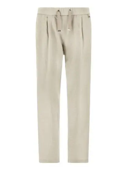 Herno Pleated Drawstring Trousers - Nude