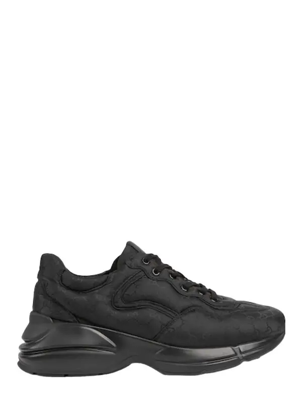 Gucci Rhyton Monogram Jacquard Sneakers - Black