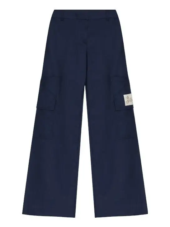 Off-White Wide-leg Cargo Pants - Navy Blue