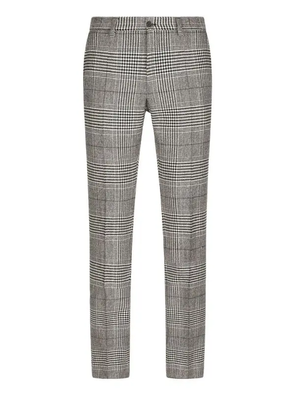 Dolce & Gabbana Prince Of Wales Plaid Tailored Trousers - Gray