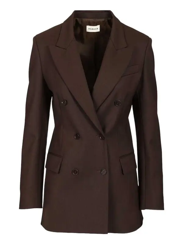 P.a.r.o.s.h Double-breasted Peak Lapel Blazer - Brown