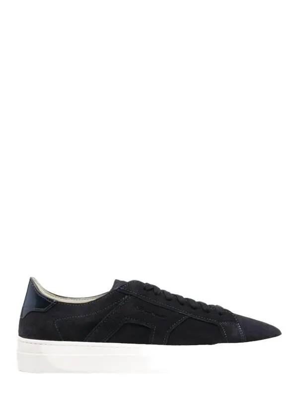 Santoni Round Toe Lace-up Sneakers - Black