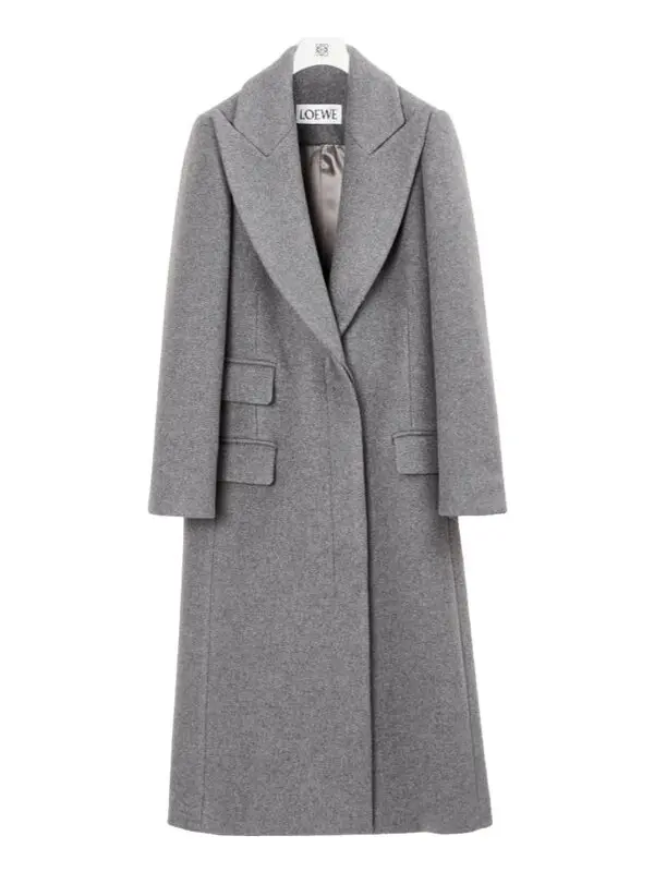Loewe Single-breasted Long Coat - Grey