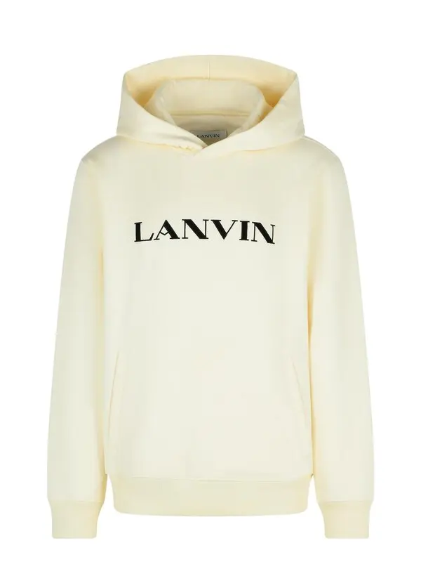 LANVIN Logo Embroidered Hoodie - White