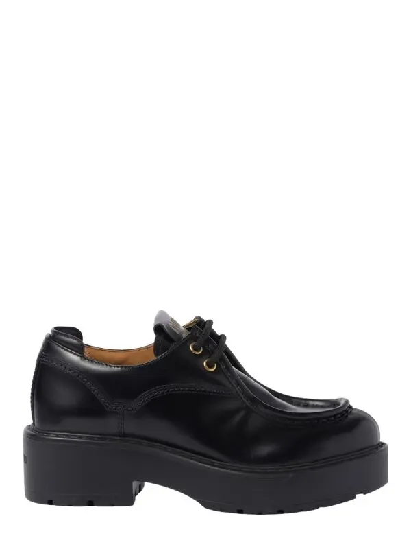 Miu Miu Lace-up Flat Shoes - Black