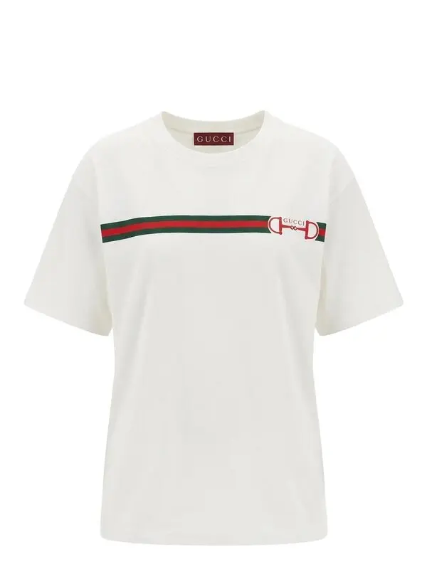 Gucci Logo Printed Crewneck T-shirt - White