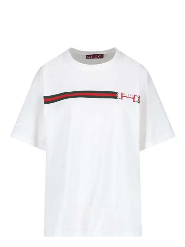 Gucci Logo Printed Crewneck T-shirt - White