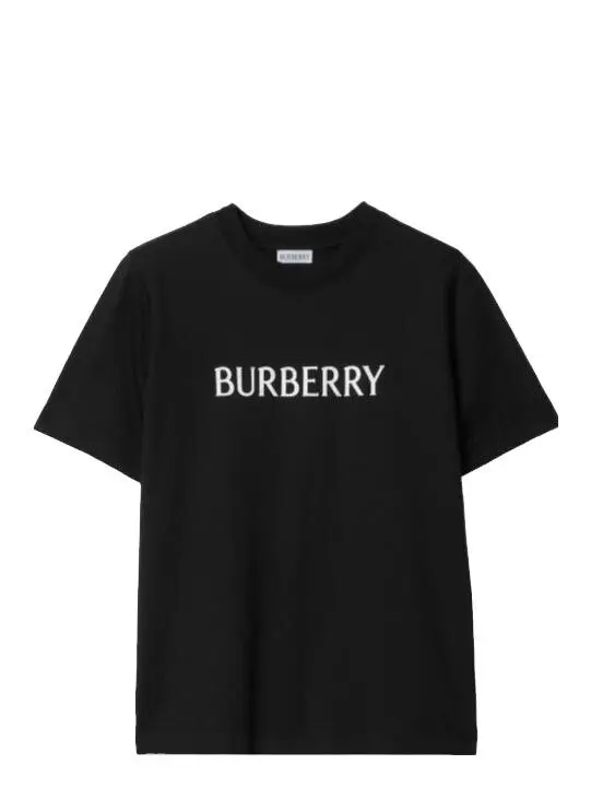 Burberry Logo Printed Crewneck T-shirt - Black