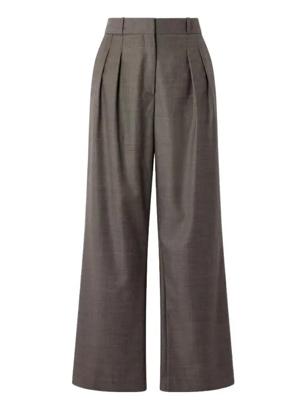 Loulou De Saison Sbirus Pleated Wool-twill Pants - Dark Brown