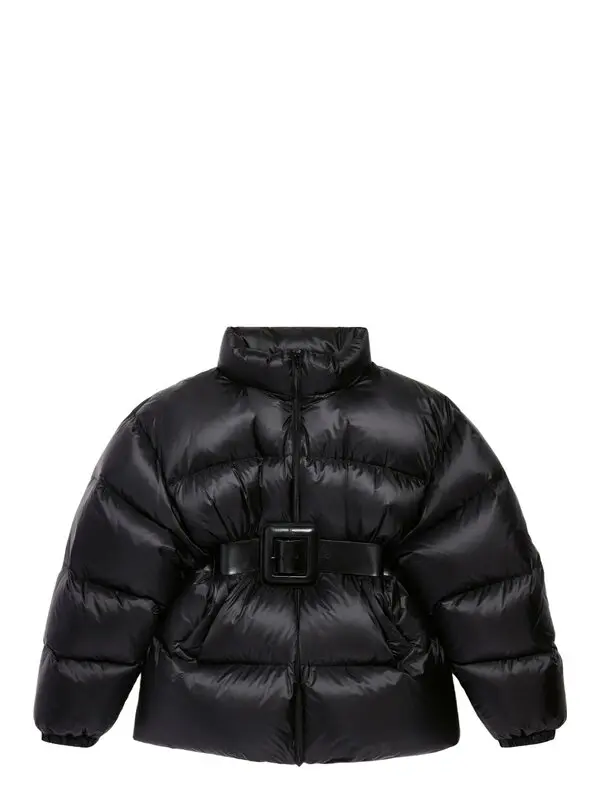 Balenciaga Hourglass Belted Short Puffer Jacket - Black