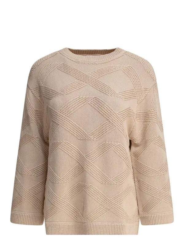 LOULOU STUDIO Long-sleeved Crew Neck Sweater - Light Brown