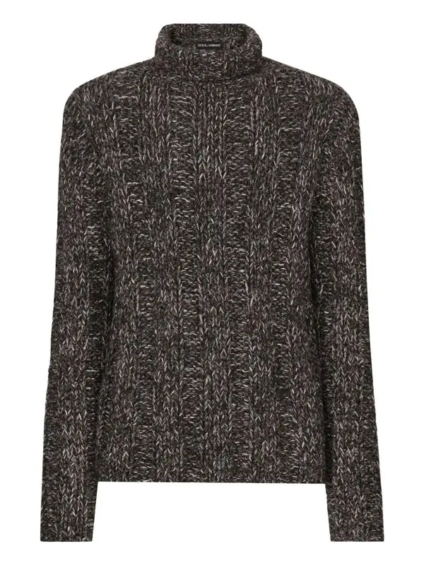 Dolce & Gabbana Ribbed Turtleneck Jumper - Black