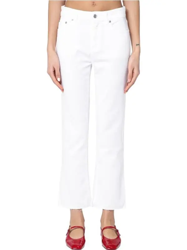 DEPARTMENT 5 Frayed Hem Cropped Jeans - White