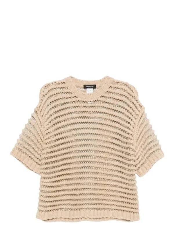 Fabiana Filippi Lurex Crewneck Jumper - Beige
