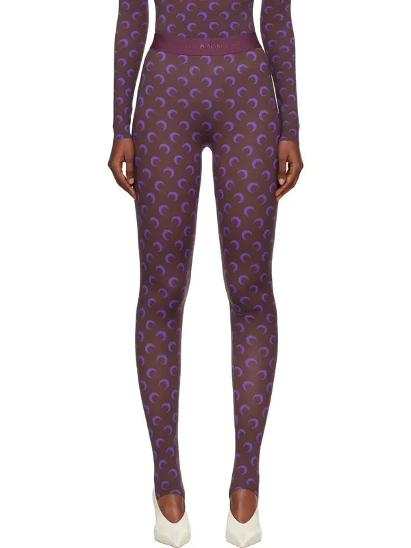 MARINE SERRE Moon-print Jersey Leggings - Red